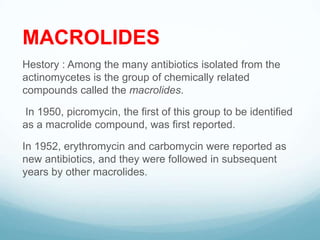 Medicinal chemistry of MACROLIDES | PPT