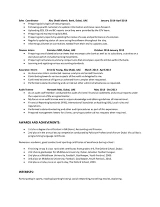 Mustafa nasim malik cv | DOCX | Business Accounting & Finance | Business
