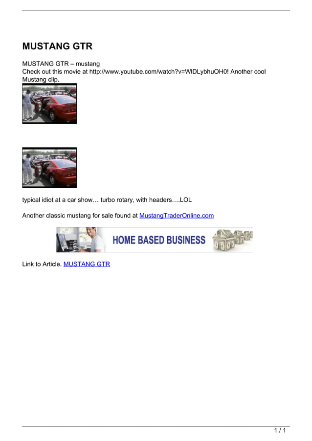MUSTANG GTR | PDF