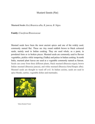 Mustard seeds (rai) | PDF | Cooking | Food & Drink