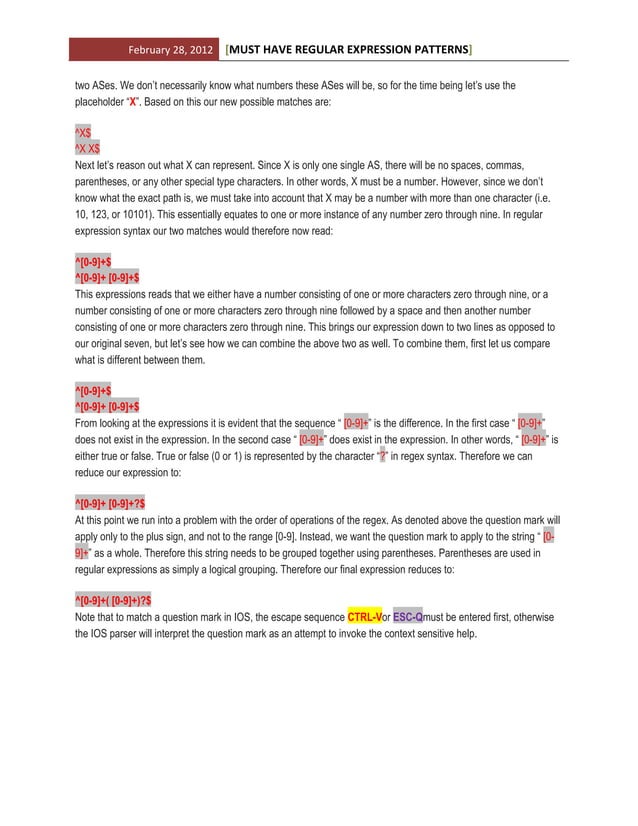 Regular Expression Patterns Pdf