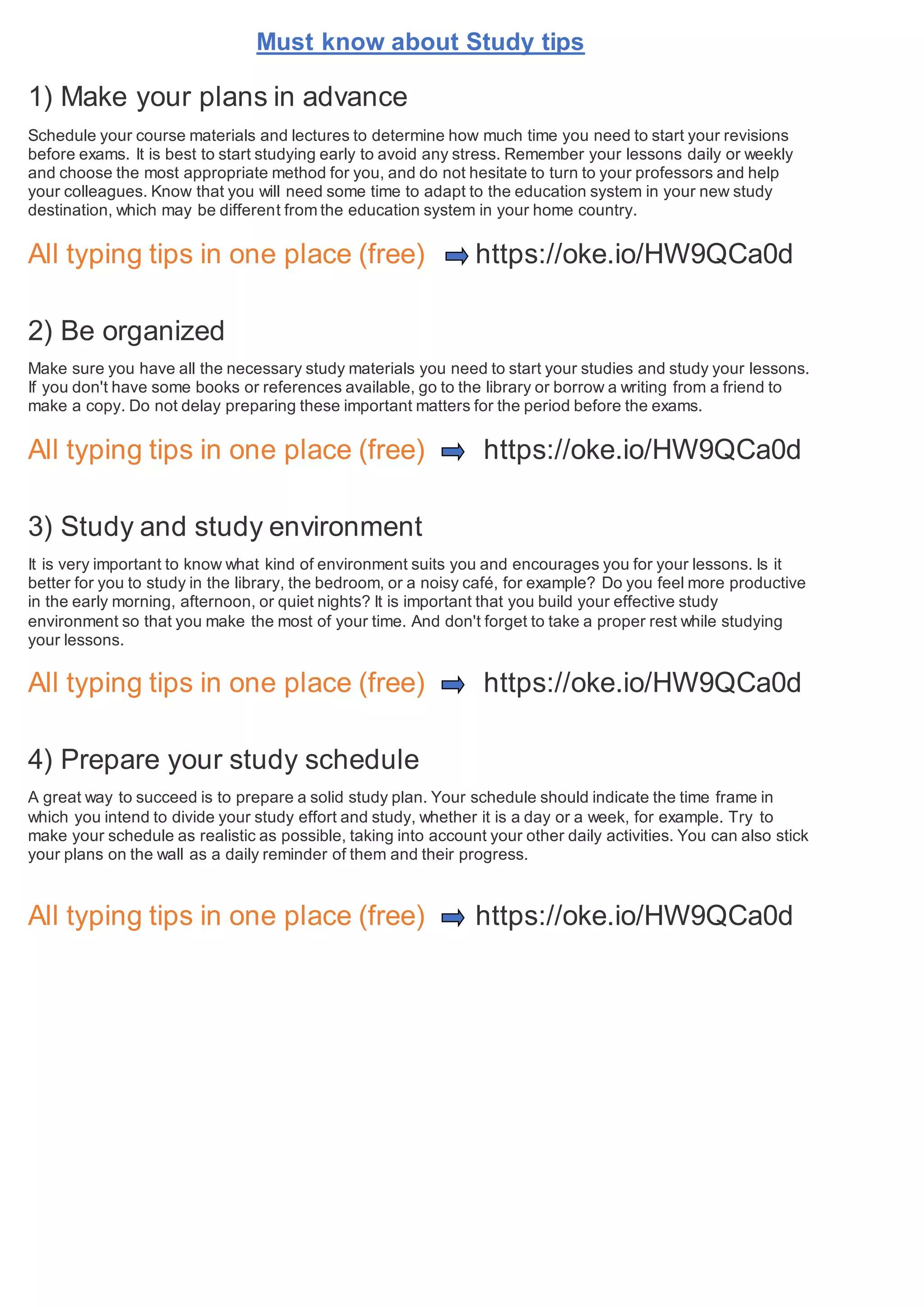 Must know about study tips | PDF