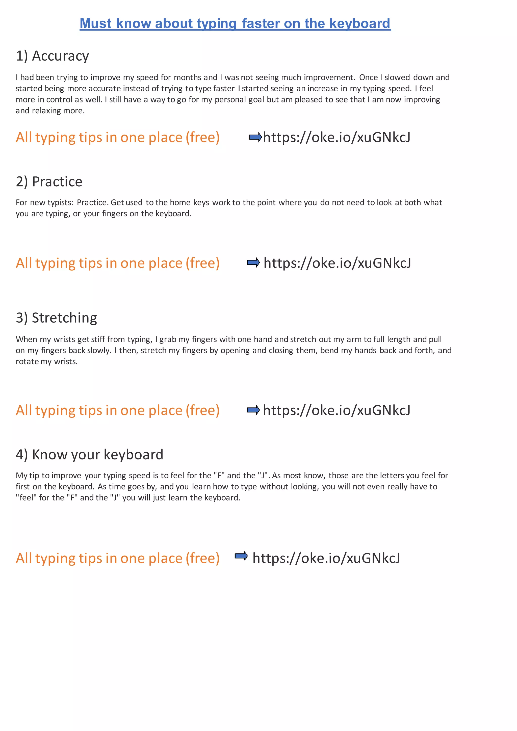 Must know about typing faster on the keyboard... | DOCX