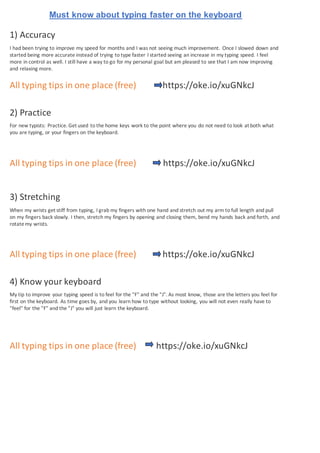 Must know about typing faster on the keyboard... | DOCX