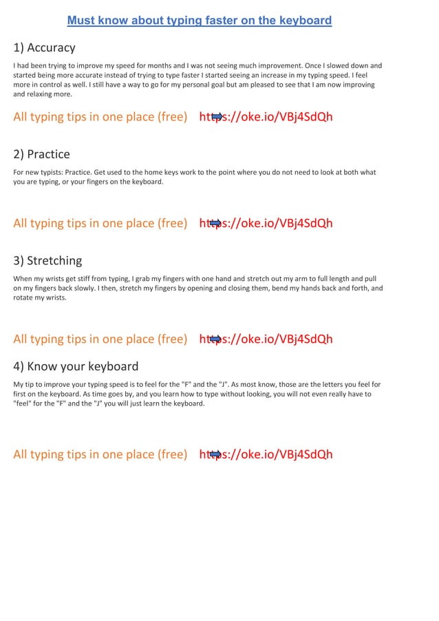 Must know about typing faster on the keyboard | PDF