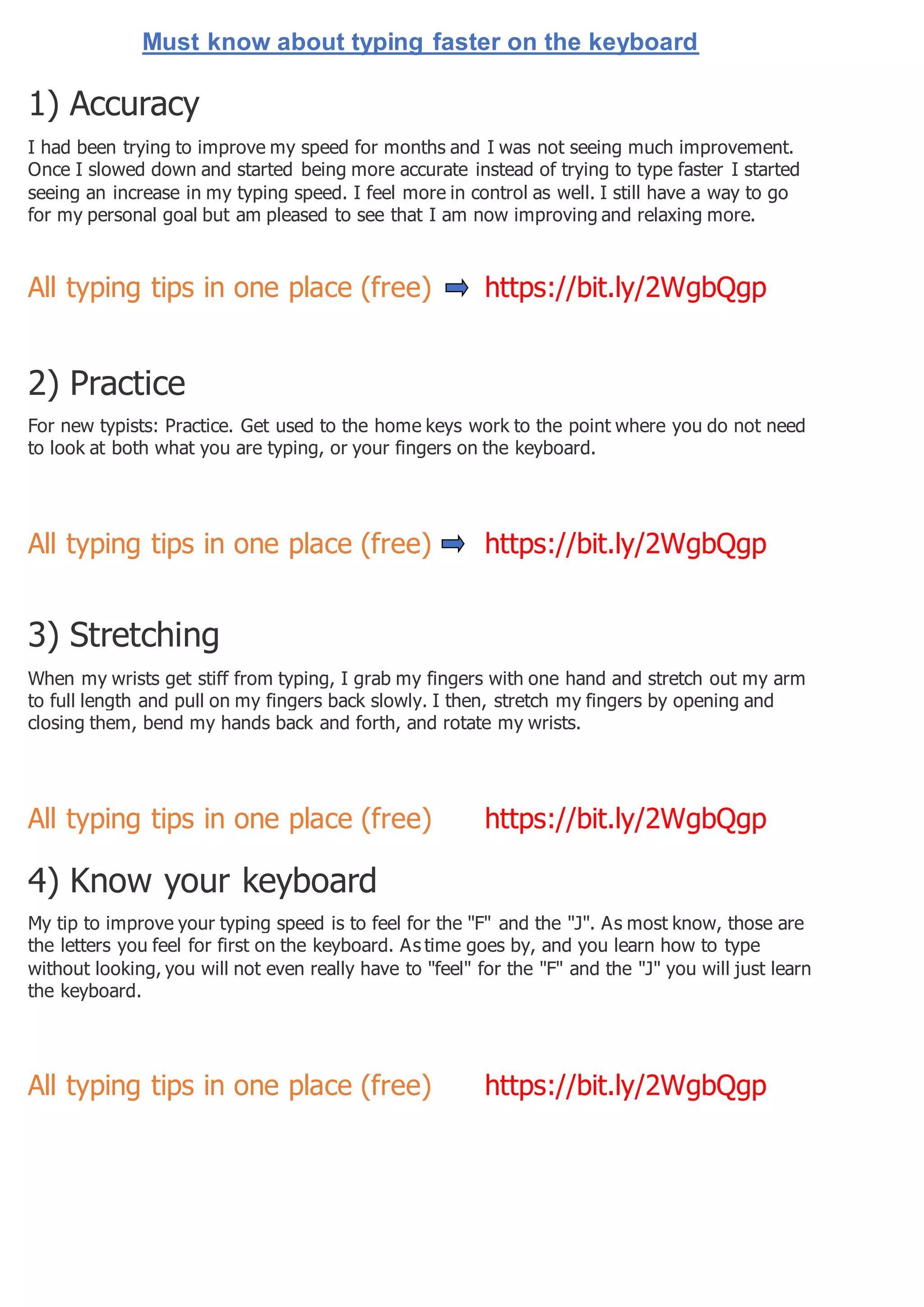 Must know about typing faster on the keyboard | DOCX