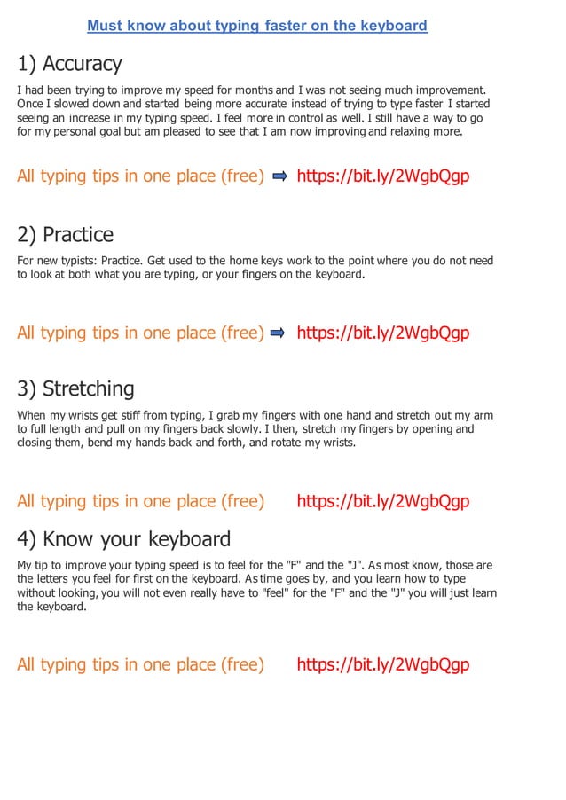 Must know about typing faster on the keyboard | PDF