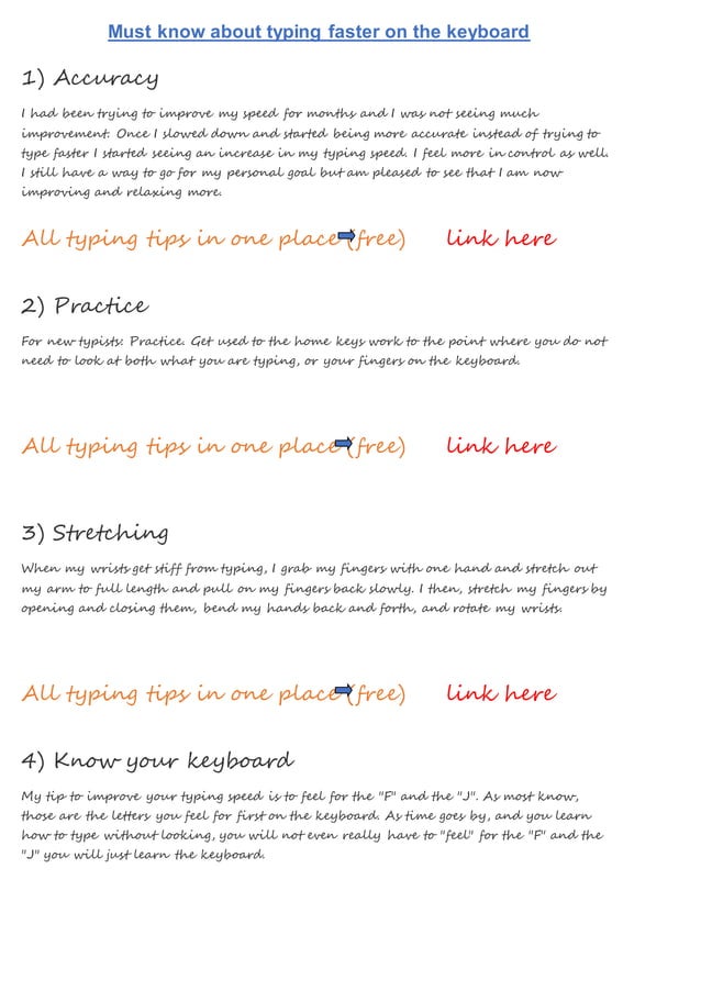 Must know about typing faster on the keyboard | DOCX