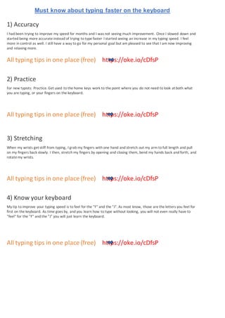 Useful tips that about typing faster on the keyboard | DOCX