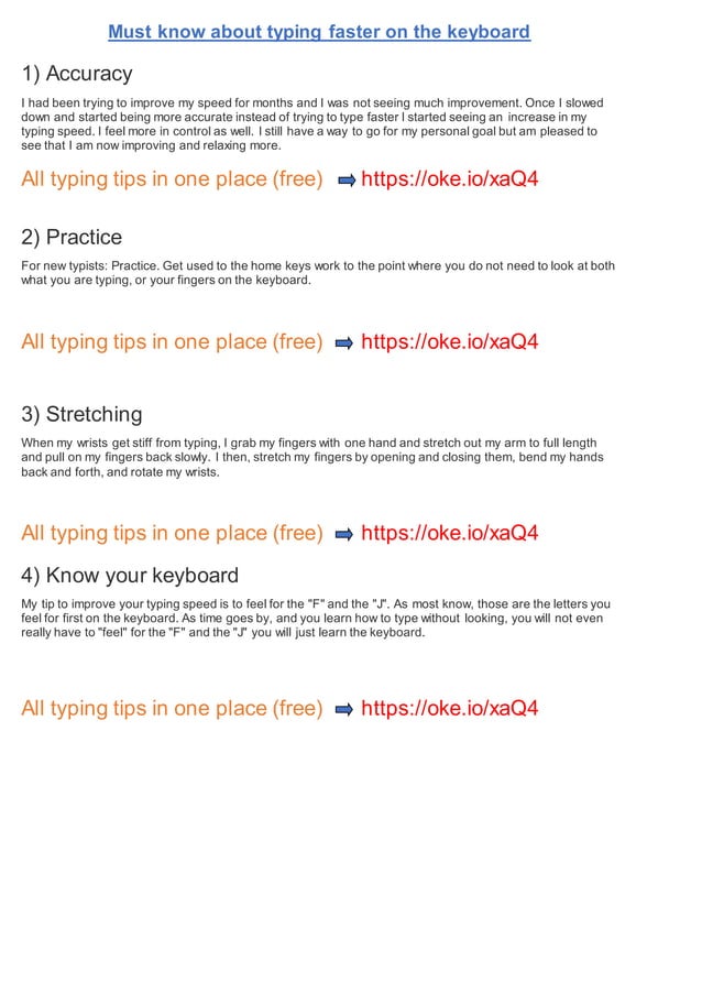 how to mastering typing faster on the keyboard | DOCX