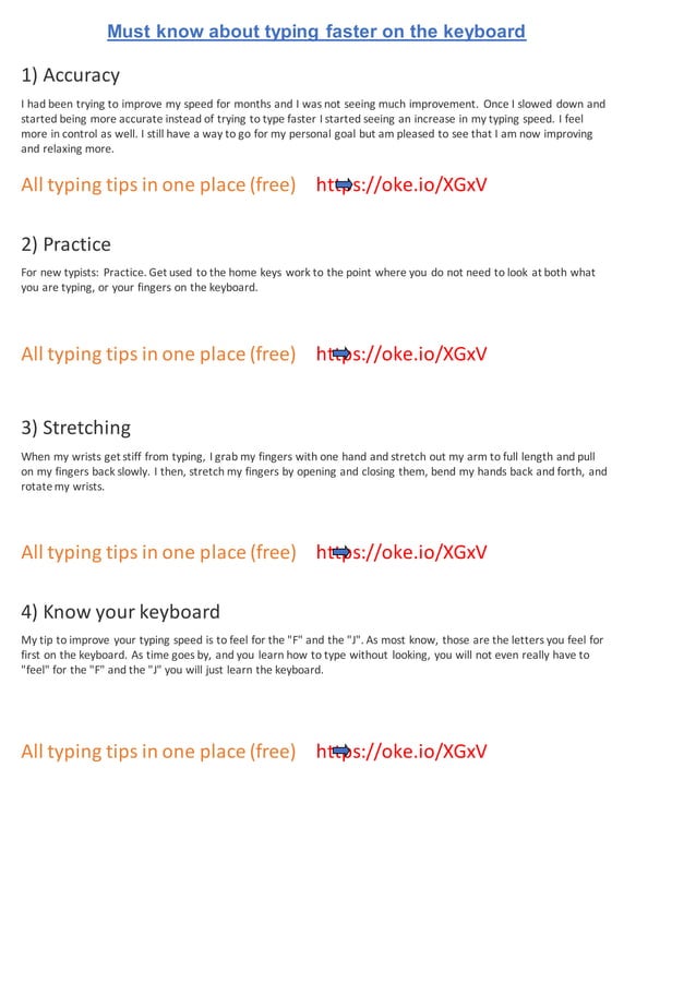 Must know about typing faster on the keyboard | PDF