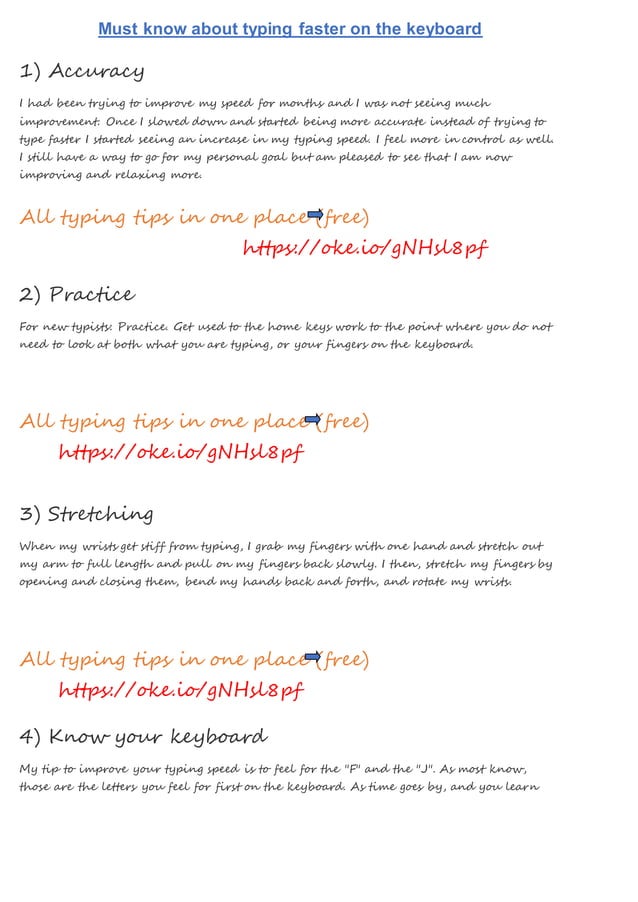 Must know about typing faster on the keyboard | PDF
