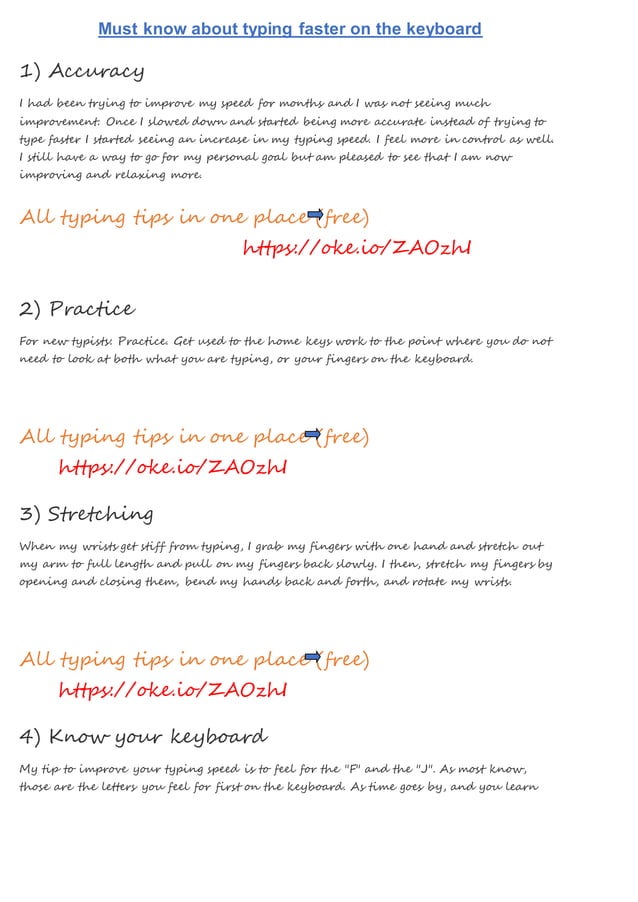 Must know about typing faster on the keyboard | PDF