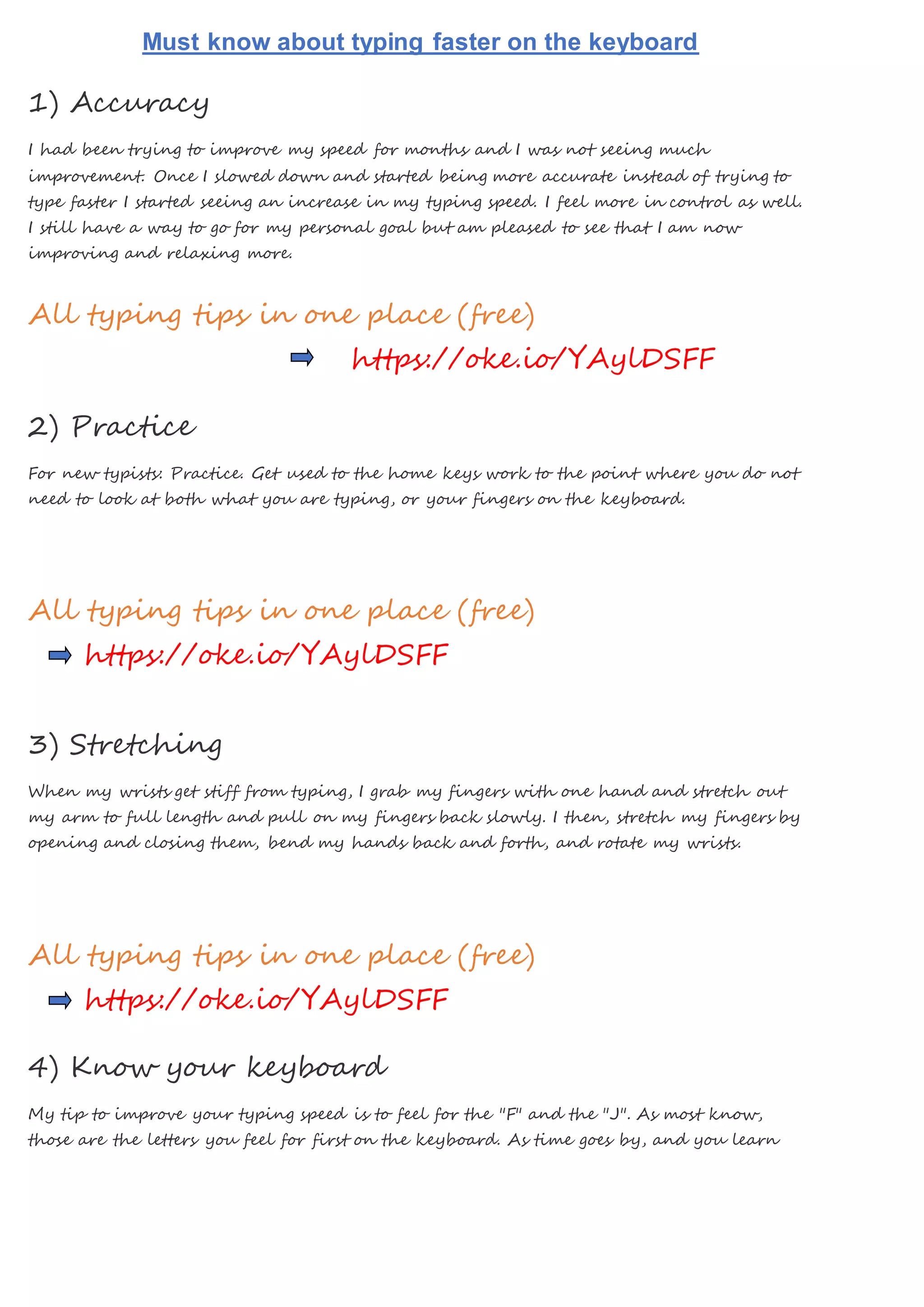 Must know about typing faster on the keyboard | PDF