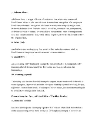 Must Know Basic Accounting Terms in 2023 | Academy Tax4wealth | PDF