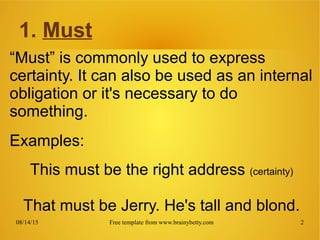 Must mustn't and don't need to | PPT