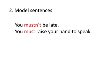 Must mustn't class rules | PPTX