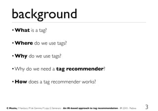 An IR-based approach to Tag Recommendation" | PDF