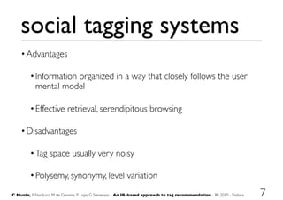 An IR-based approach to Tag Recommendation" | PDF