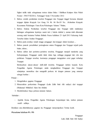 Mustofa suarat cerai | DOCX