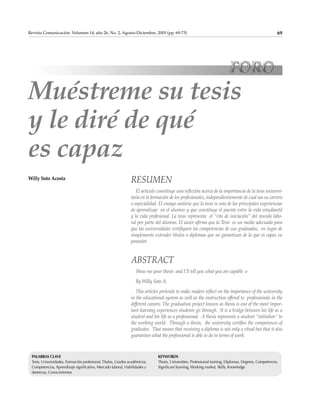 Muéstrame tu tesis | PDF