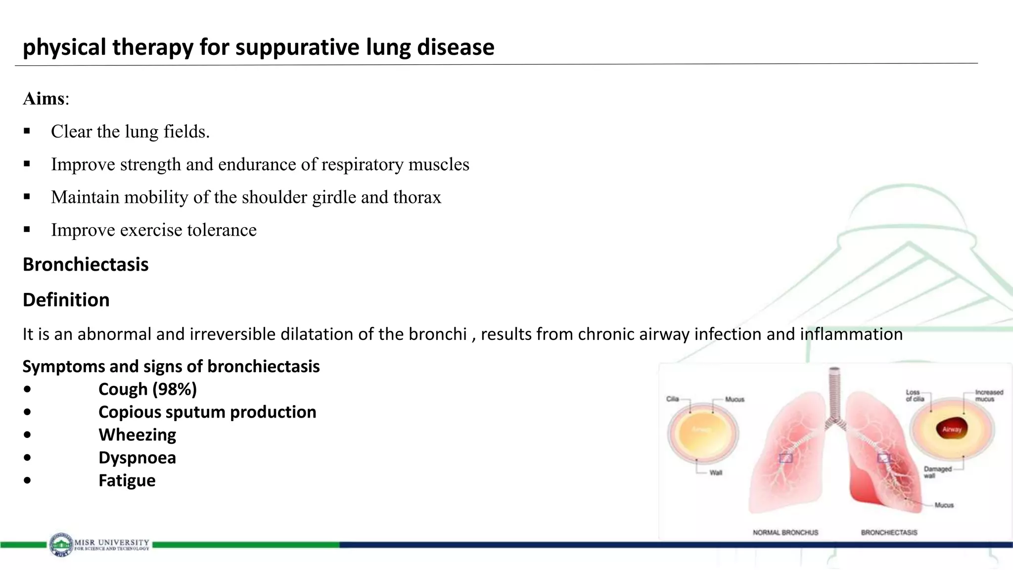 physical therapy for suppurative lung disease | PPTX