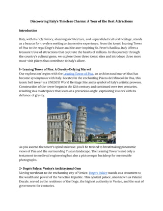 Must visit places in Italy | PDF