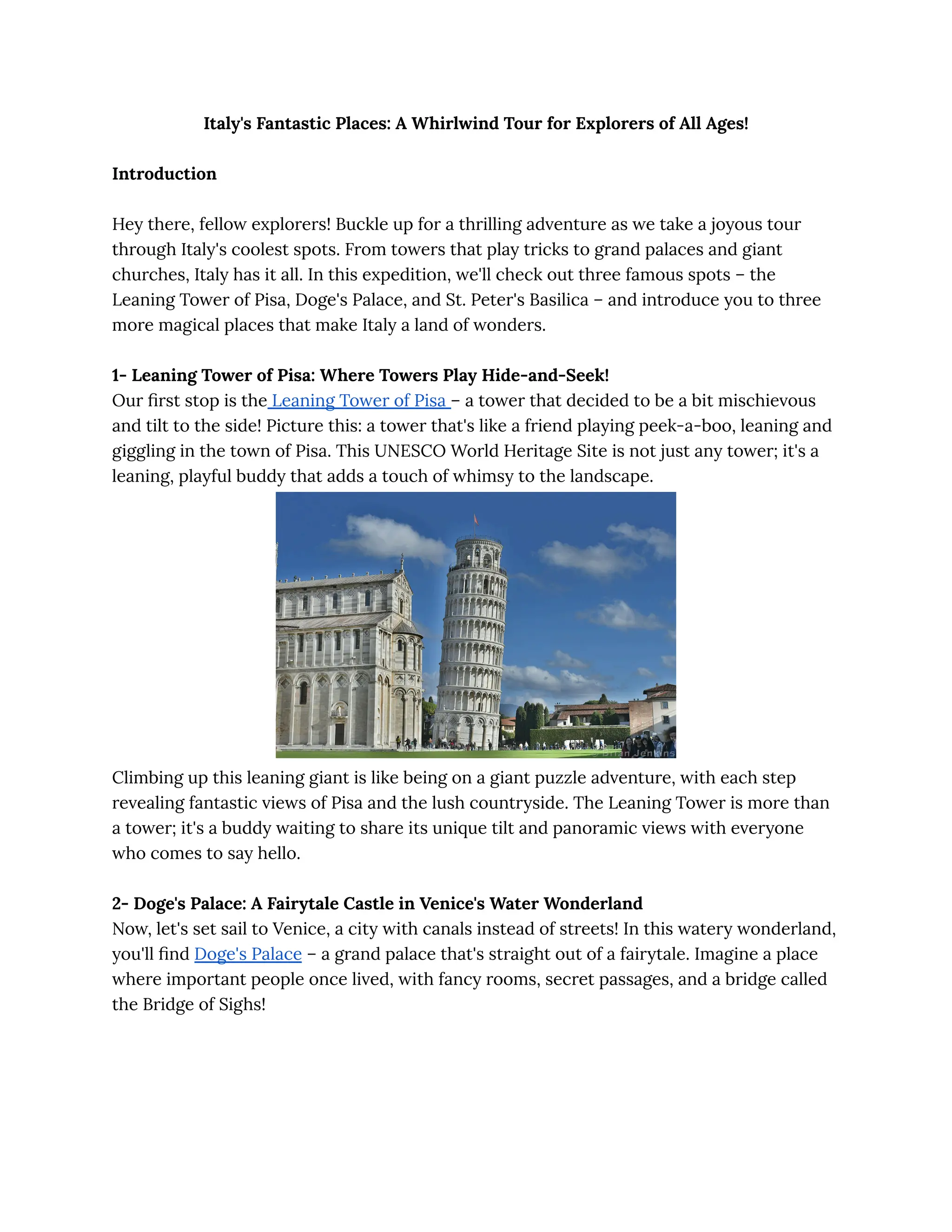 Must visit places in Italy | PDF