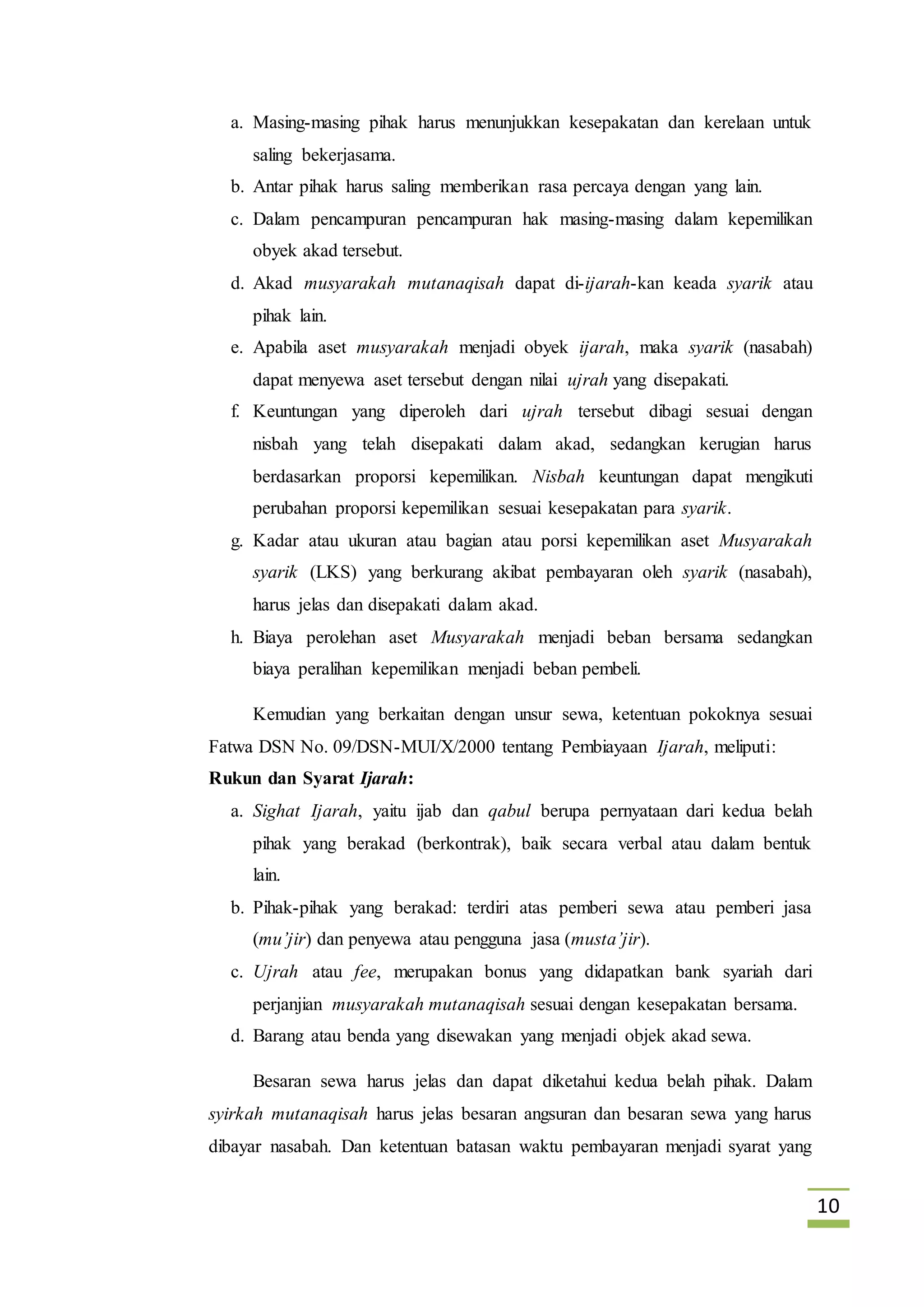 Musyarakah mutanaqisah | DOCX