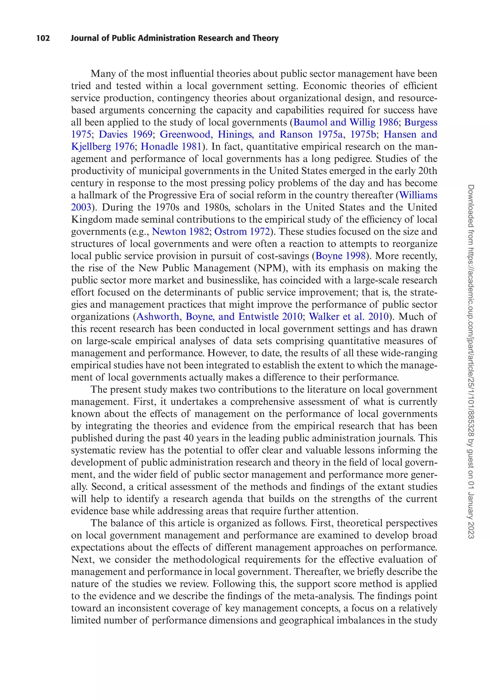 Local Government Management and Performance: A Review of Evidence | PDF
