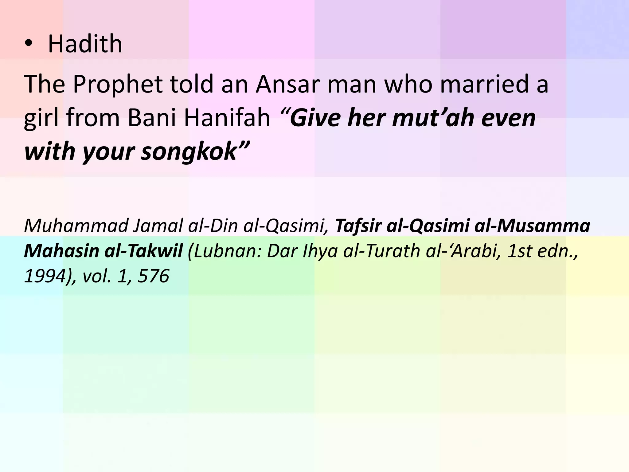 Mutaah consolatory or compensation | PPTX