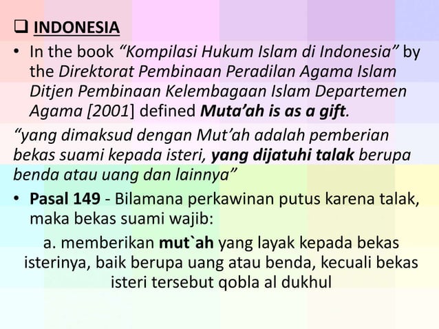 Mutaah consolatory or compensation | PPTX | Divorce | Family and ...