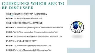 TEST FOR GENE MUTATION IN BACTERIA CHROMOSOMAL DAMAGE, IN VIVO ...