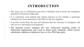 TEST FOR GENE MUTATION IN BACTERIA CHROMOSOMAL DAMAGE, IN VIVO ...