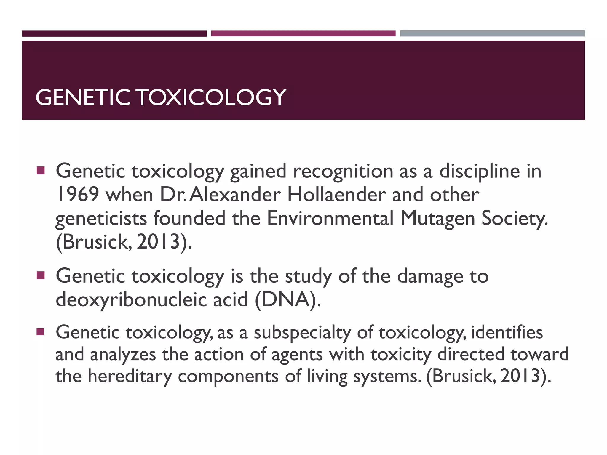 Mutagenesis and genetic toxicology | PDF