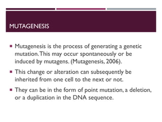 Mutagenesis and genetic toxicology | PDF