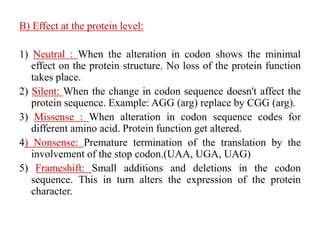 Mutagenic effect in genomics | PPTX