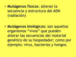 Agentes mutagenos | PPTX