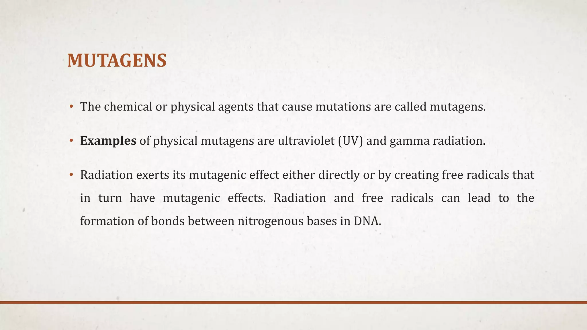 Mutagens in genetic disorder | PPTX