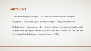 Mutagens in genetic disorder | PPTX