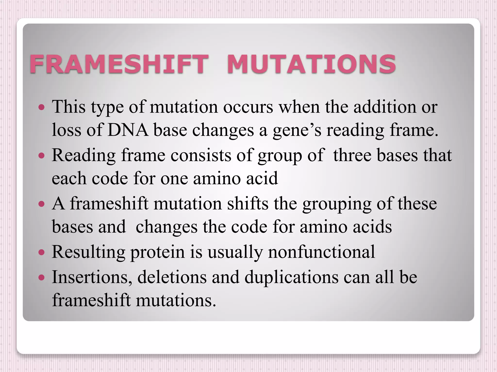 Mutagens, types of mutations | PPTX