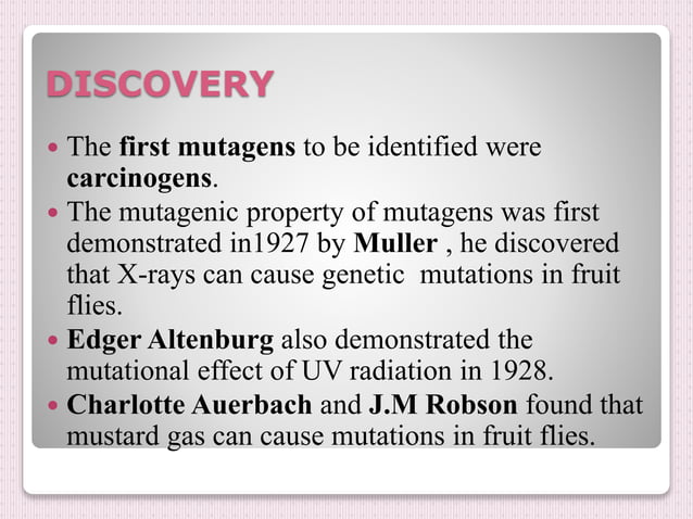 Mutagens, types of mutations | PPTX | Chemistry | Science