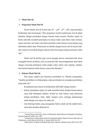 Nikah Mut'ah dan Nikah dibawah Tangan dalam perspektif masail fiqhiyah | PDF | Free Download