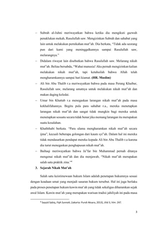 Nikah Mut'ah dan Nikah dibawah Tangan dalam perspektif masail fiqhiyah | PDF