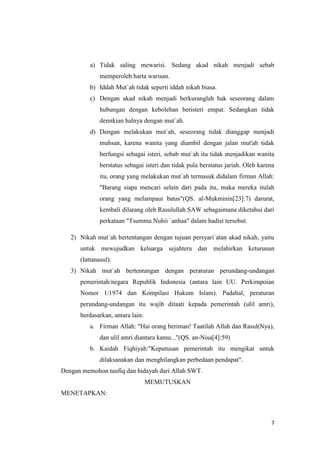 Nikah Mut'ah dan Nikah dibawah Tangan dalam perspektif masail fiqhiyah | PDF