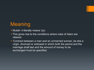 Muta marriage presentation | PPTX