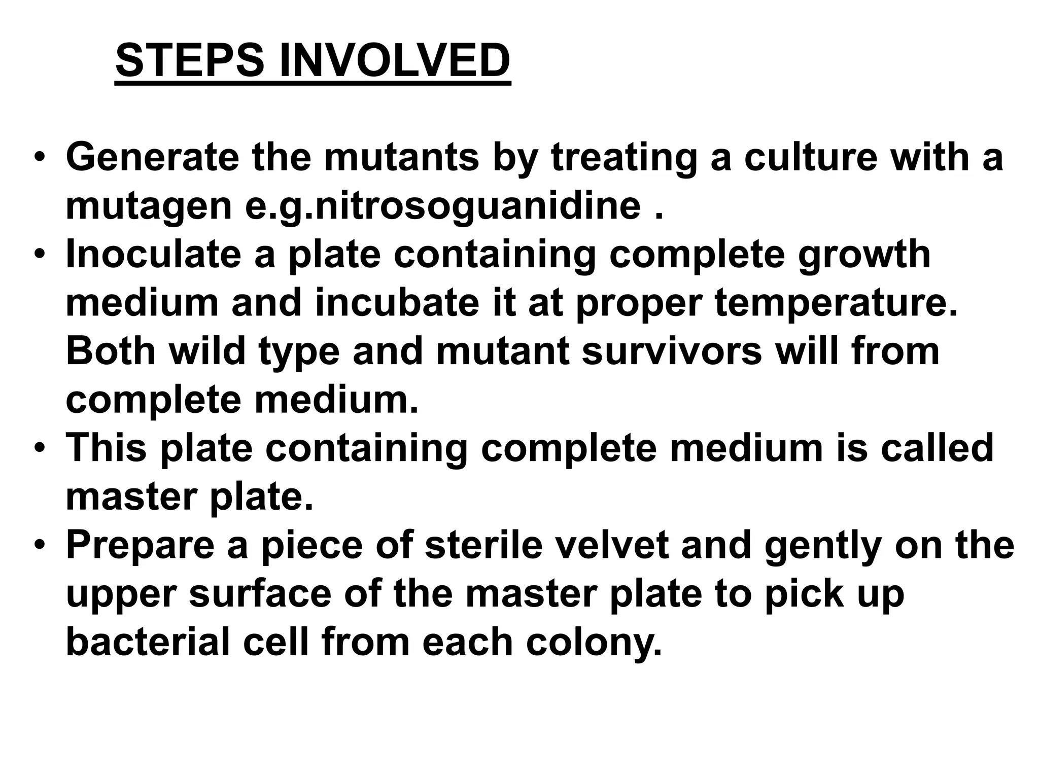 ISOLATION AND DETECTION OF MUTANTS | PPTX