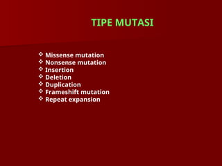 mutasi gen mutasi gen mutasi gen mutasi gen | PPT