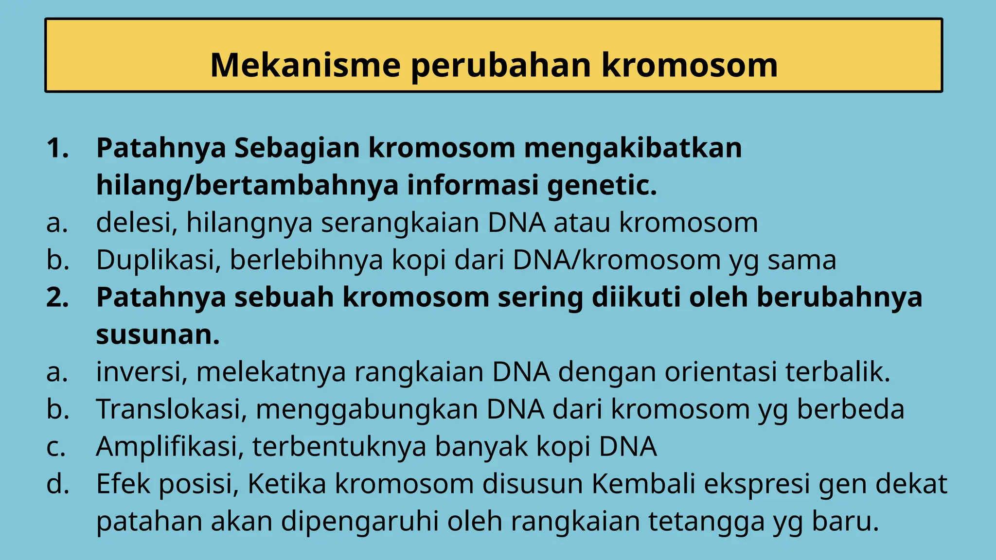 Mutasi Gen & Mutasi Kromosom dalam genetika | PPTX