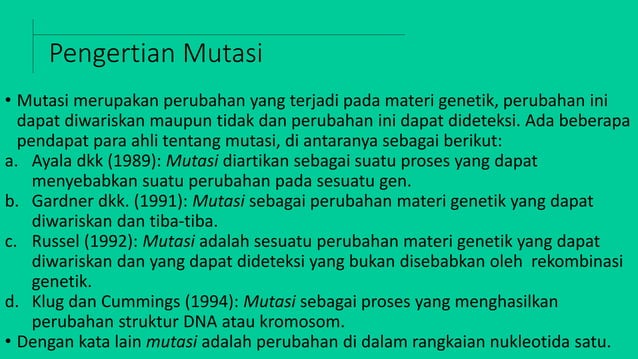 Powerpoint Mutasi dalam mekanisme evolusi manusia biologi SMA | PPTX
